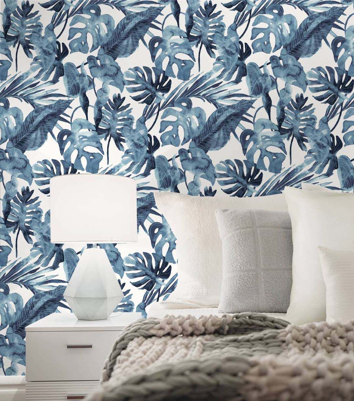 Tommy Bahama 20.5 x 18 Lapis Falling Fronds Peel Stick Wallpaper – joann
