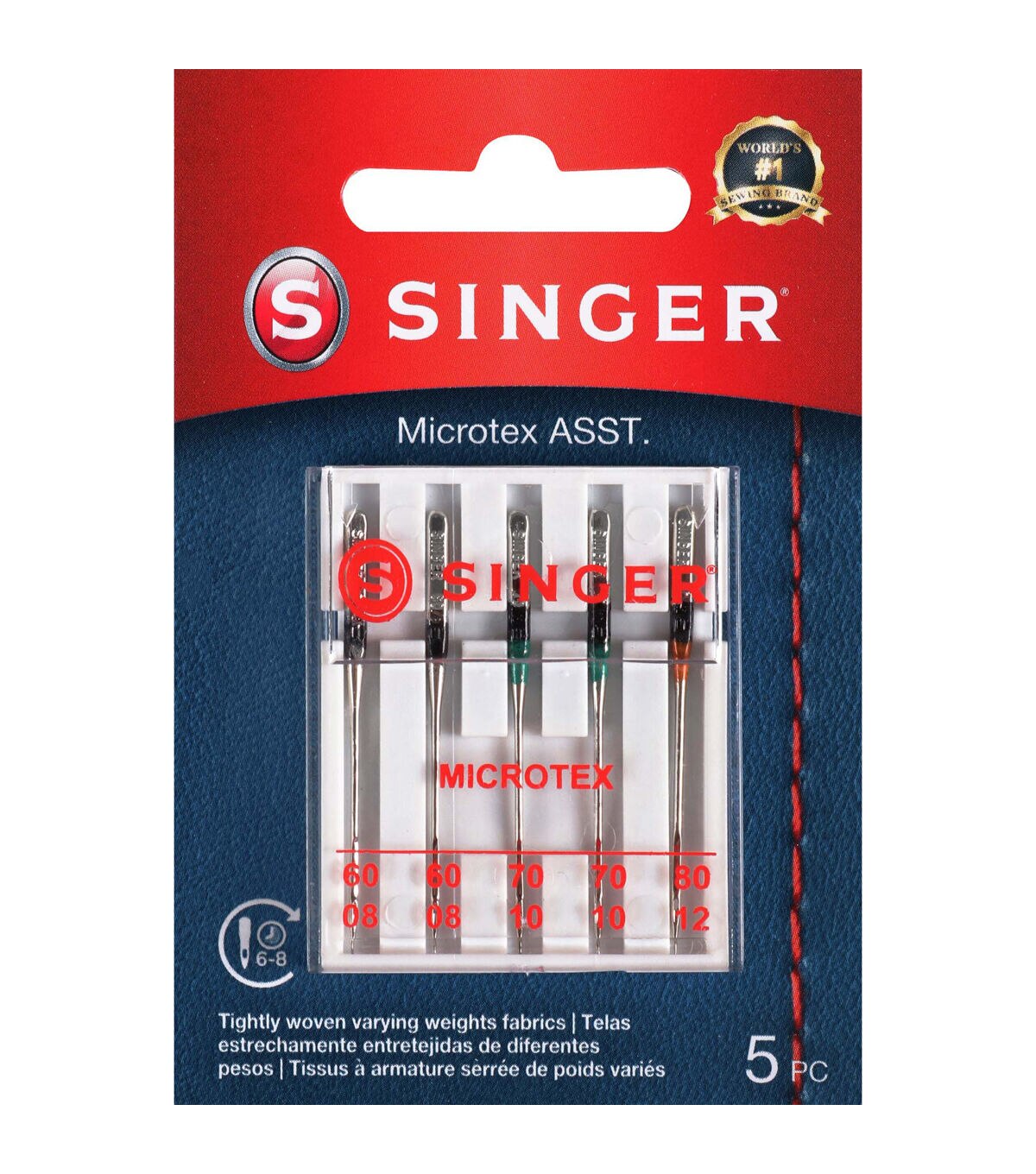 SINGER Universal Microtex Sewing Machine Needles Assorted Sizes 5ct – joann